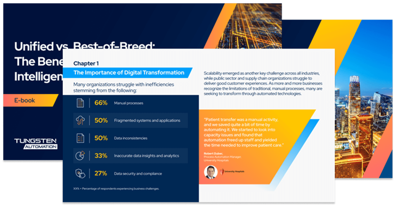 Unified Intelligent Automation Platform Benefits | Tungsten eBook